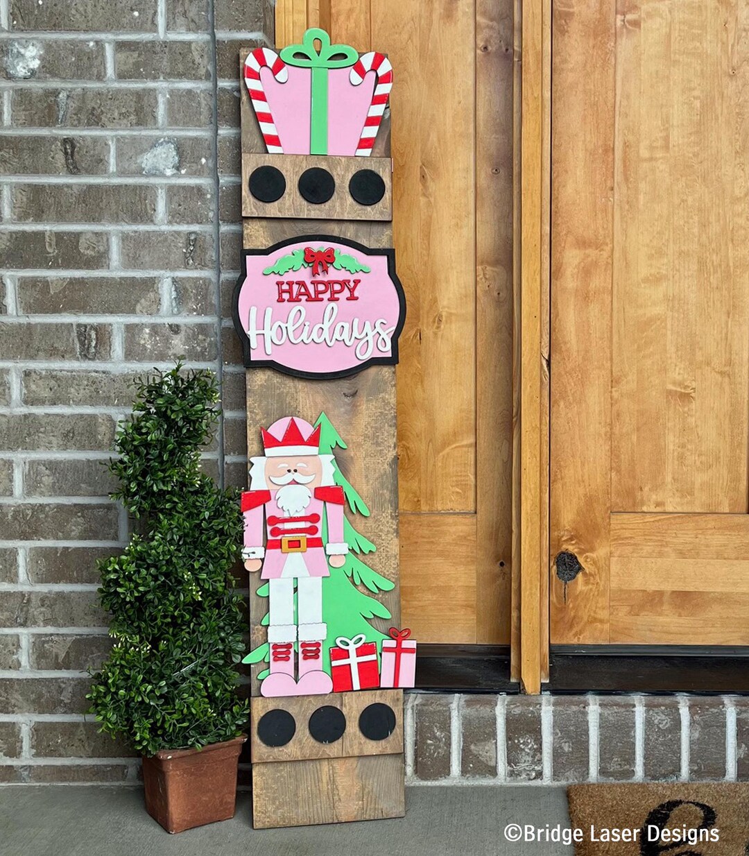 TTP Nutcracker DIY Porch Leaner, Interchangeable Porch Leaner, Seasonal ...