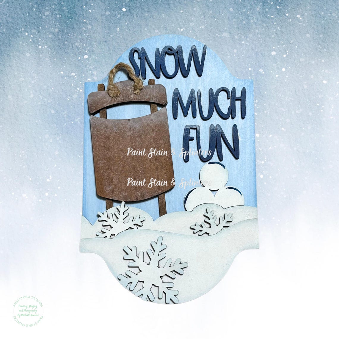 Artist Easel Winter Snow Much Fun DIY Insert, Interchangeable Artist ...