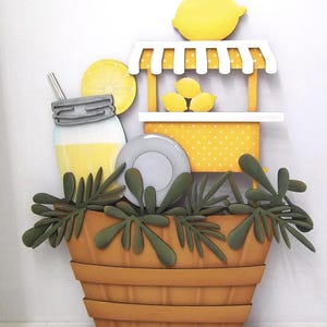 Summer Lemonade Stand Greenery Planter Basket DIY Shelf Sitter ...