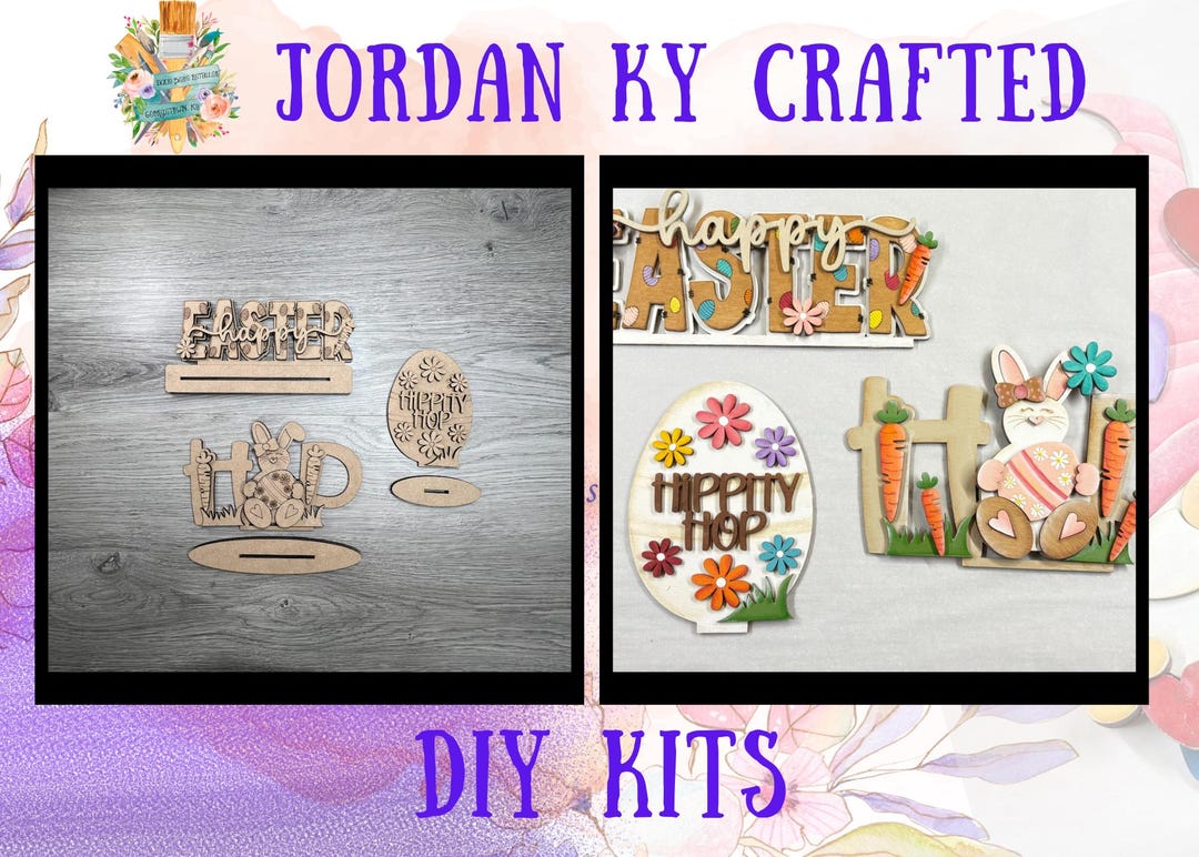 Hippity Hop Happy Easter DIY Shelf Sitter, Easter Jellybean Hop, Bunny ...
