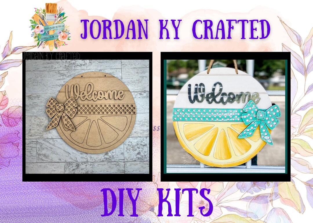 Lemon Slice Door Hanger, Welcome Lemon Craft, Polka Dot Door Hanger ...