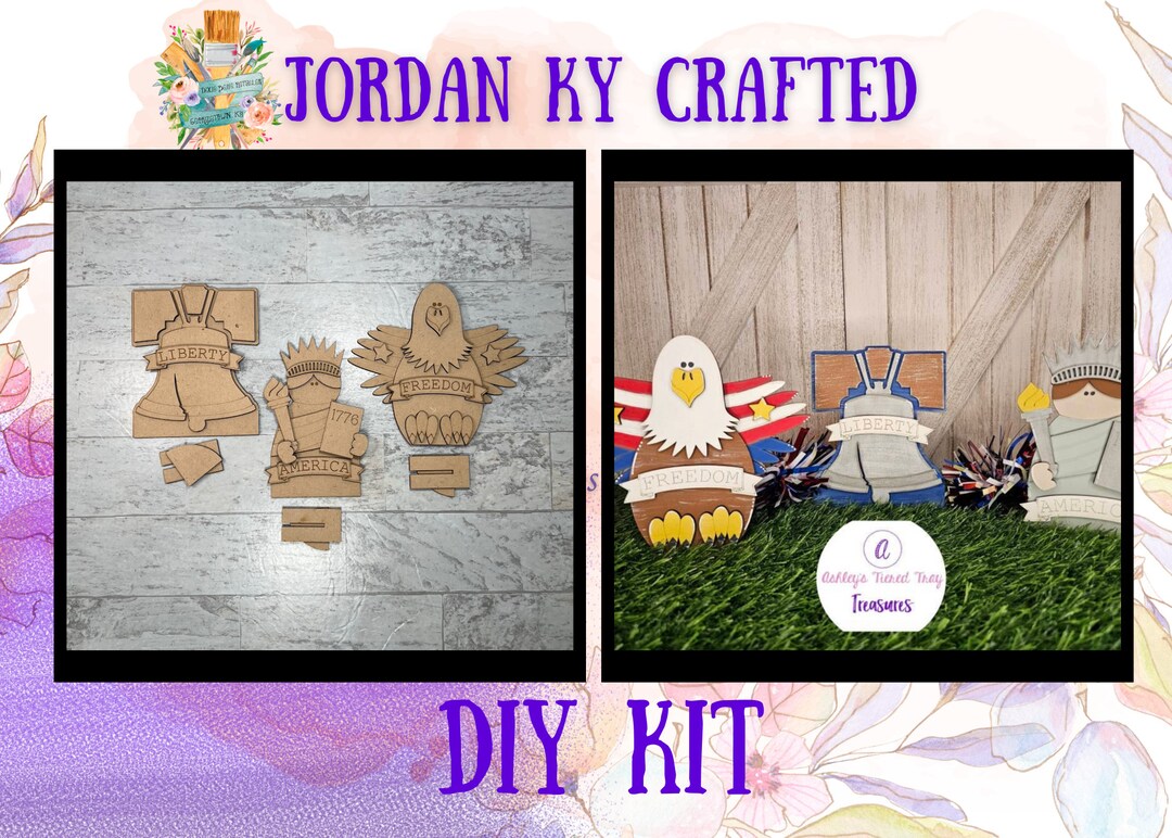 American Liberty DIY Shelf Sitter, July 4th DIY Set, 3pc USA Shelf ...