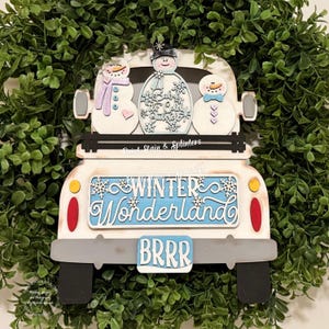 Winter Wonderland Rustic Truck DIY Insert, Snowmen Insert, Snowman ...