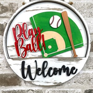 Baseball Field Farmhouse Hanging Sign Insert, Ball Season Sign ...