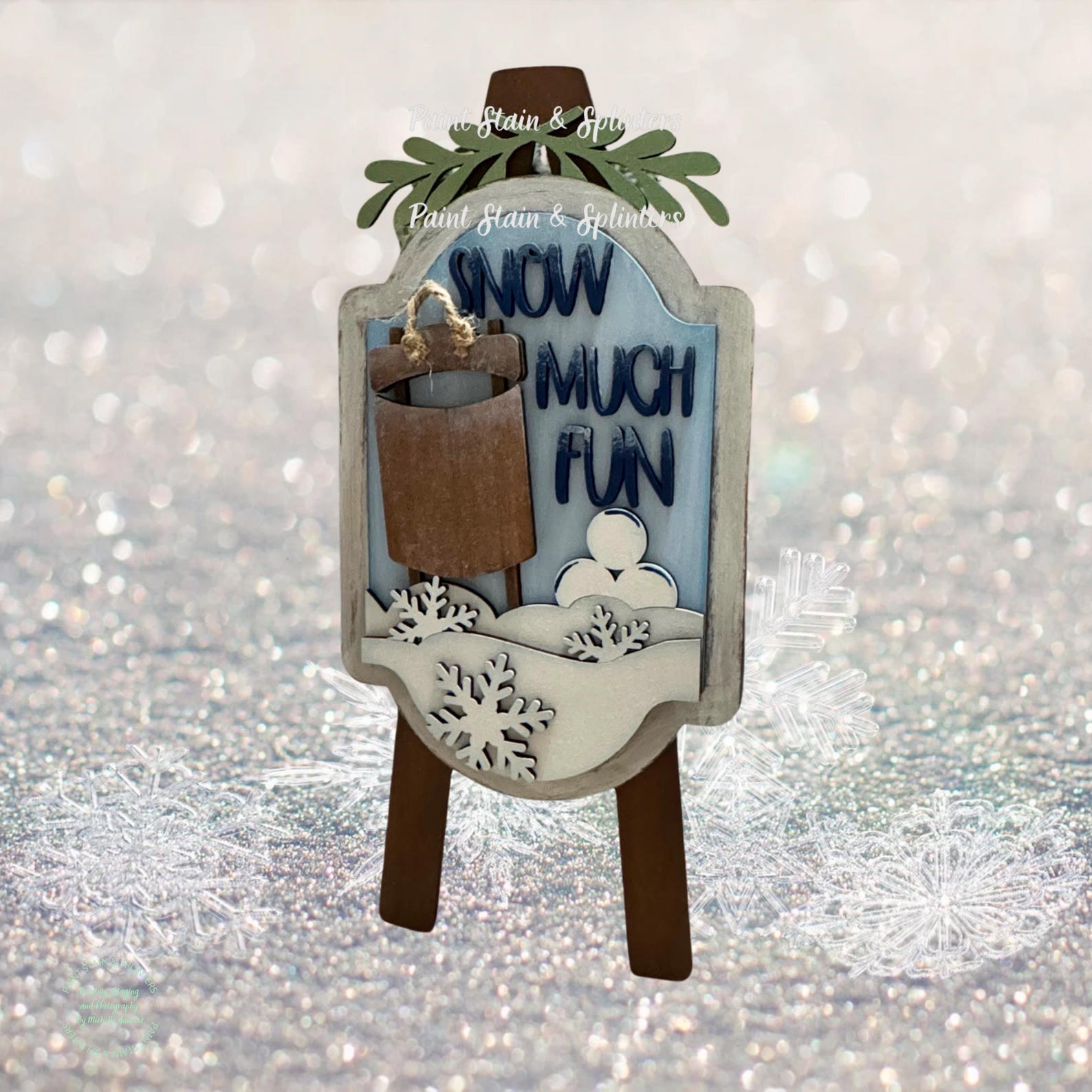 Artist Easel Winter Snow Much Fun DIY Insert, Interchangeable Artist ...