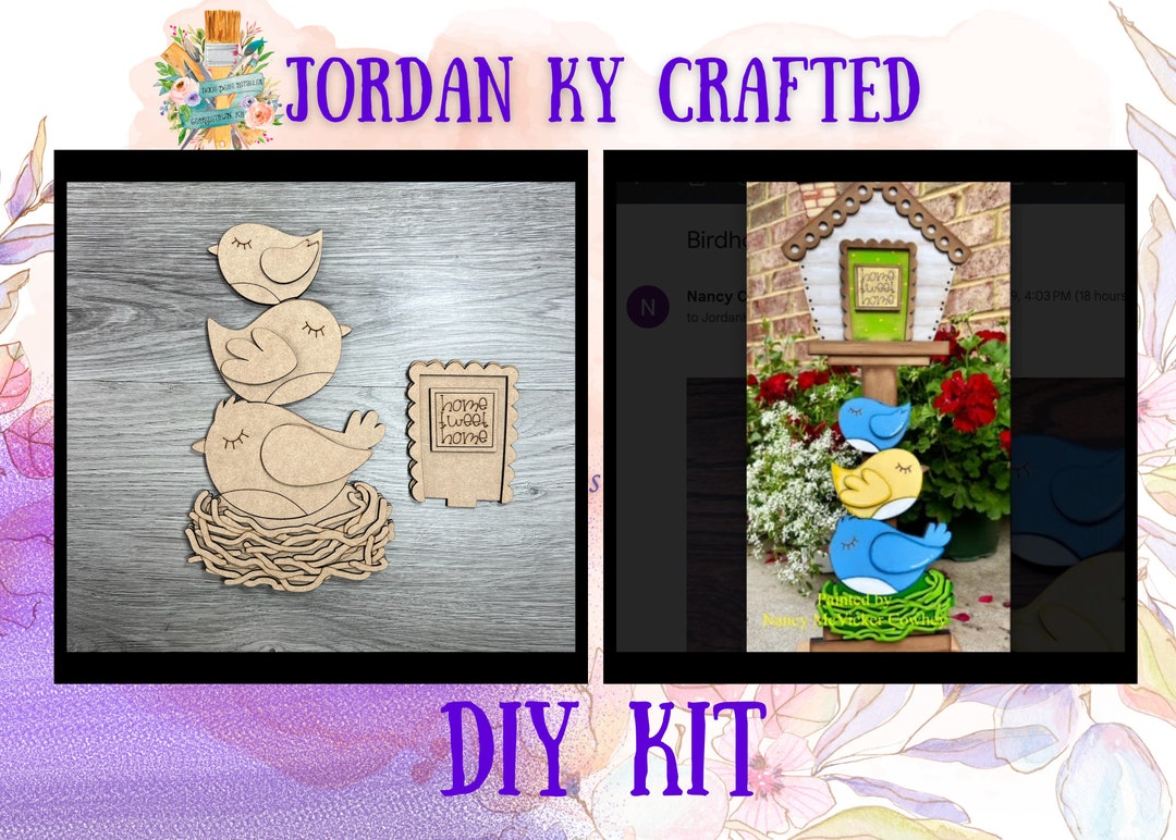 Birdhouse Birds DIY Insert, Interchangeable Birdhouse, Seasonal Shelf ...