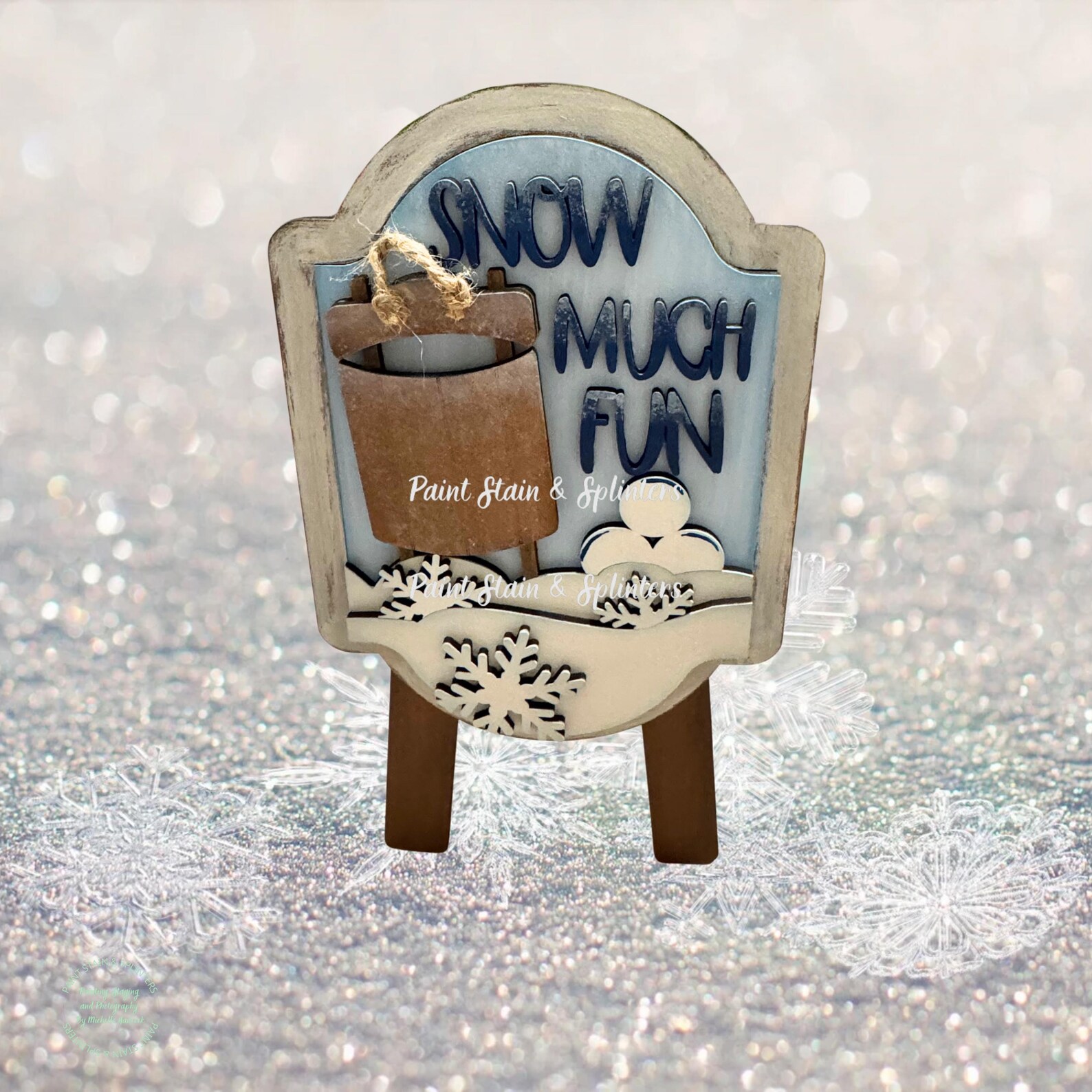 Artist Easel Winter Snow Much Fun DIY Insert, Interchangeable Artist ...