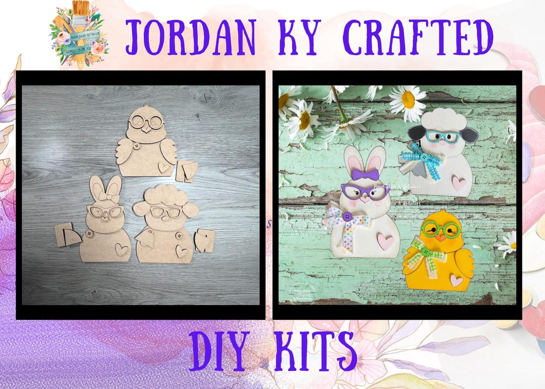 Easter Pals Bunny Chick Lamb DIY Shelf Sitters, Bunny Sitters, Standing ...