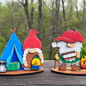 Camping DIY Gnomes, DIY Gnome Kits, Fishing Gnome, Smore Gnome, Tent ...