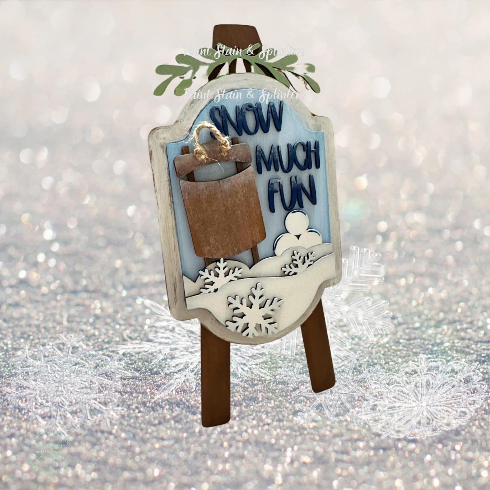 Artist Easel Winter Snow Much Fun DIY Insert, Interchangeable Artist ...