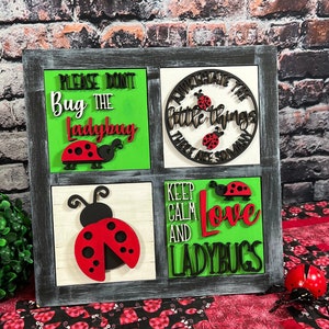 Ladybug Ladder Inserts, Good Luck Ladder Inserts, Insect Tiles, Love ...