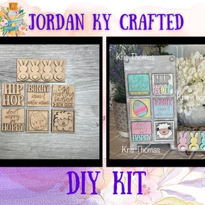 Mini Easter Bunny Hop DIY Tiles, Tiny Easter Inserts, Leaning Ladder ...