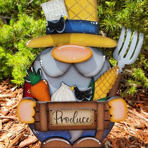 Farmer Gnome, Farm Gnome, DIY Produce Gnome, DIY Gnome Craft, Rancher ...