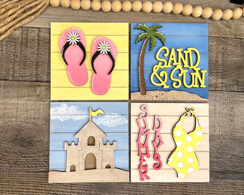 4.25" Tile Summer Days DIY Inserts - Etsy