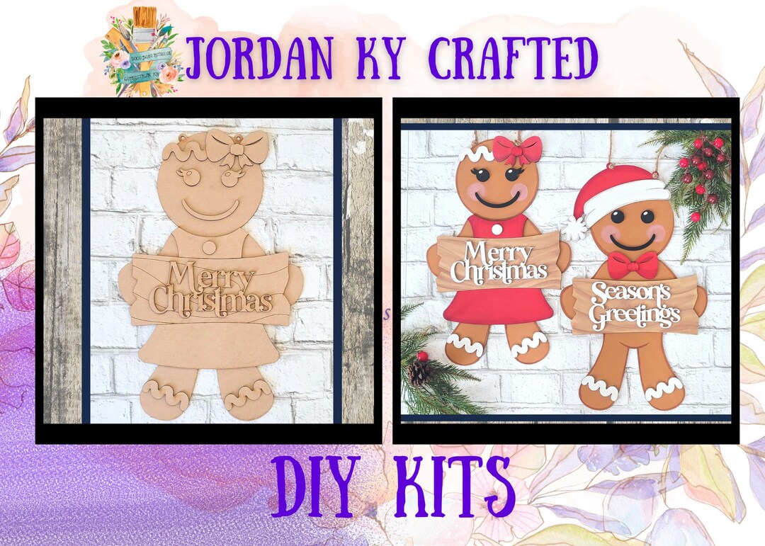 Gingerbread Man DIY Door Hanger Gingerbread Woman Door - Etsy