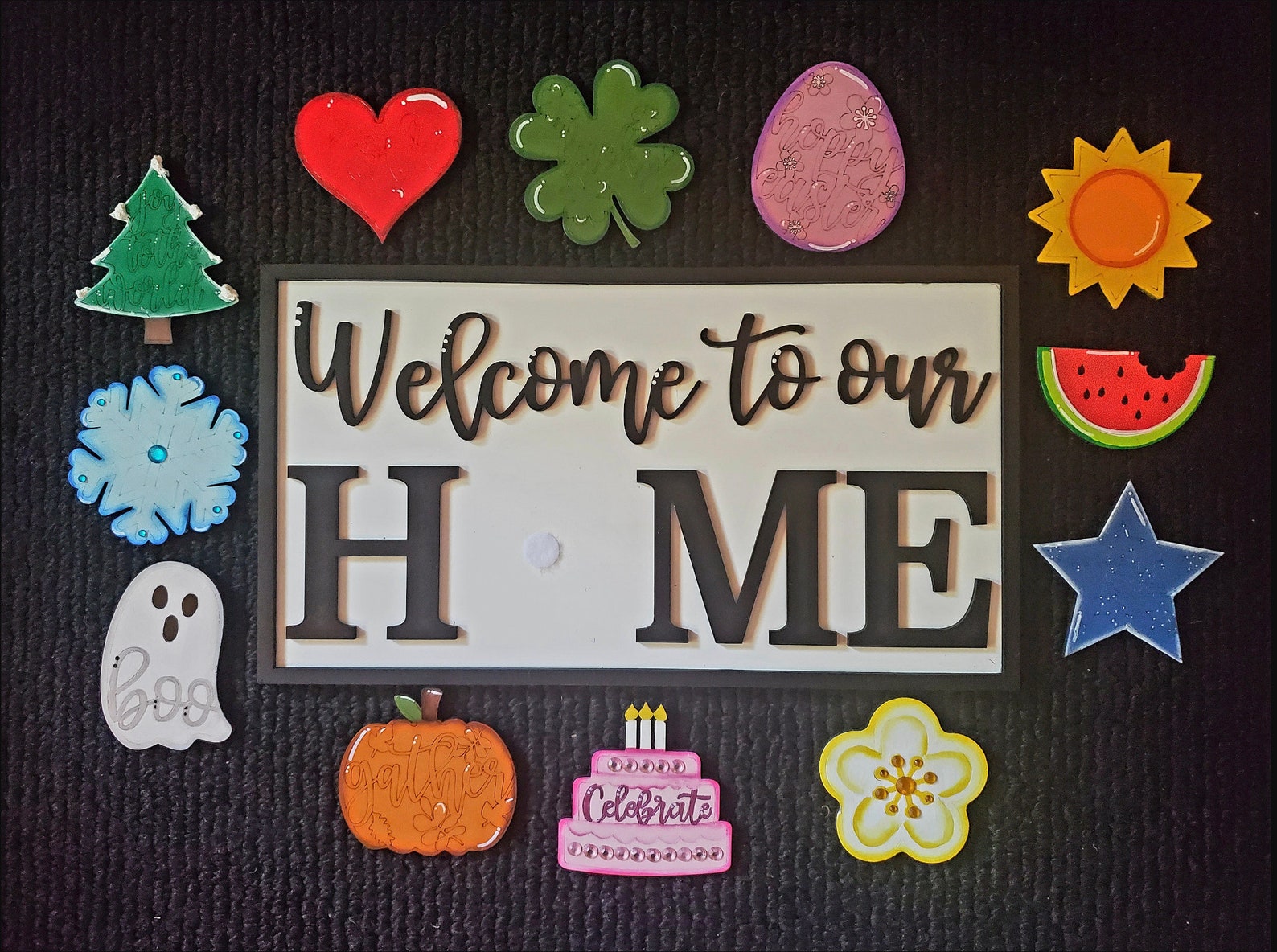 Home Sign With Changeable Signs Welcome to Our Home - Etsy