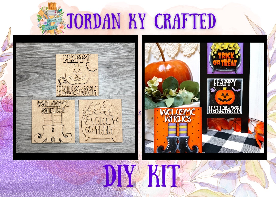 Witches DIY Ladder Tiles, Halloween Ladder Inserts, Halloween Tiles ...