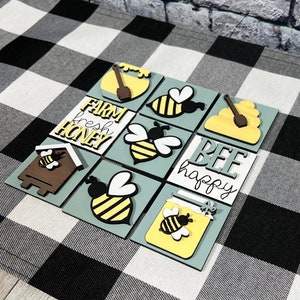 Mini Bee Tiles, Honey Bee Inserts, Leaning Ladder Mini Tiles, Bee Happy ...