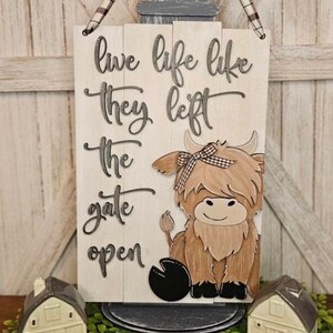 Highland Cow Sign, Scottish Cow Shiplap Sign, Cow Sign, Cow Craft Kit ...