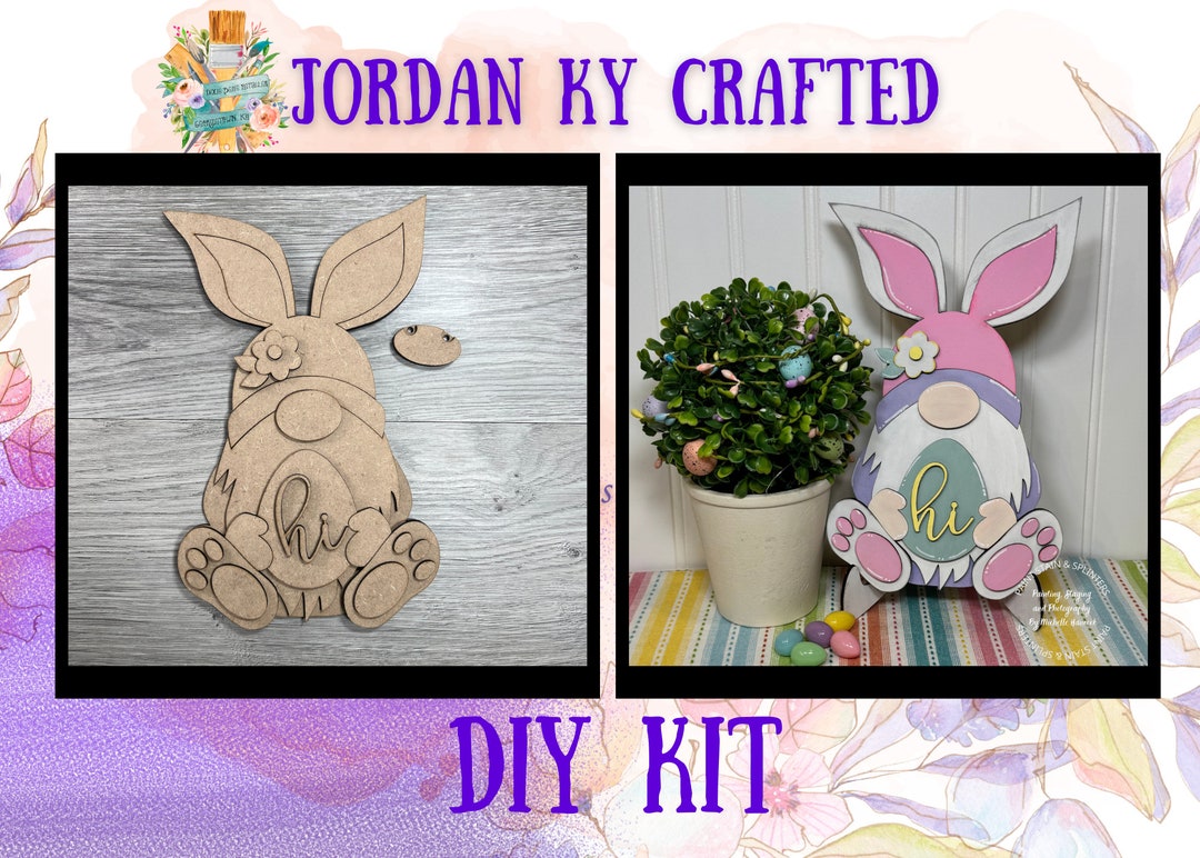 Easter DIY Gnome Door Hanger, Easter Bunny Display, Bunny Door Hanger ...