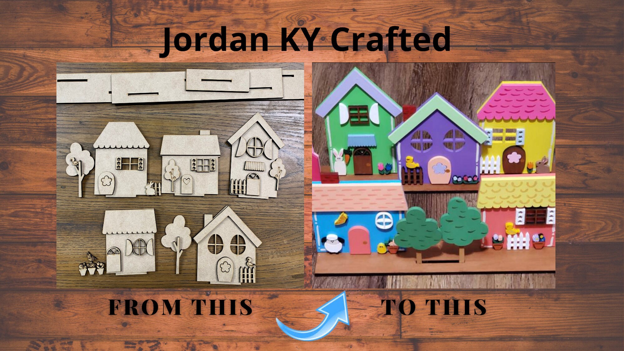 Easter Houses DIY Centerpiece Easter House Row Craft Kit - Etsy