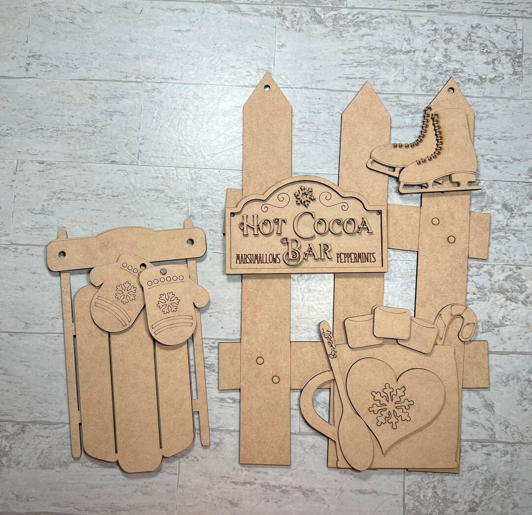Hot Chocolate Fence, Sled Fence, Christmas Fence Insert, Hot Cocoa Bar ...
