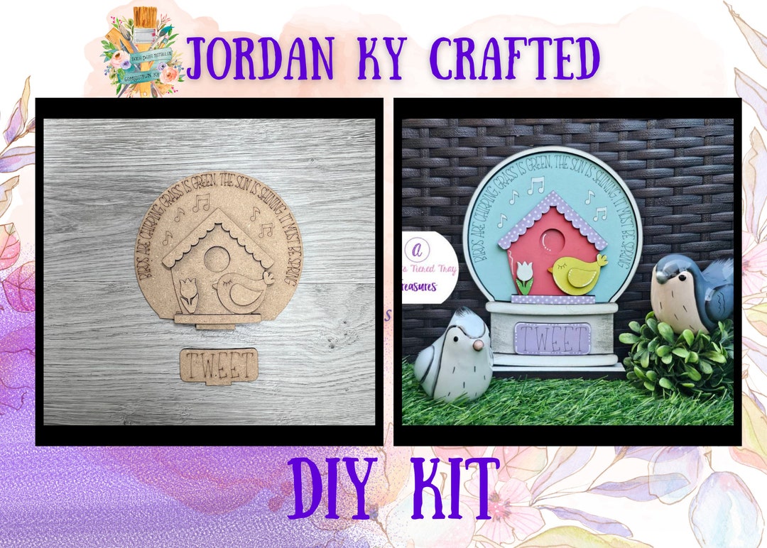 Birdhouse DIY Globe, Spring Globe Insert, Bird Painting Kit, Interchangeable Globe, Spring Paint ...