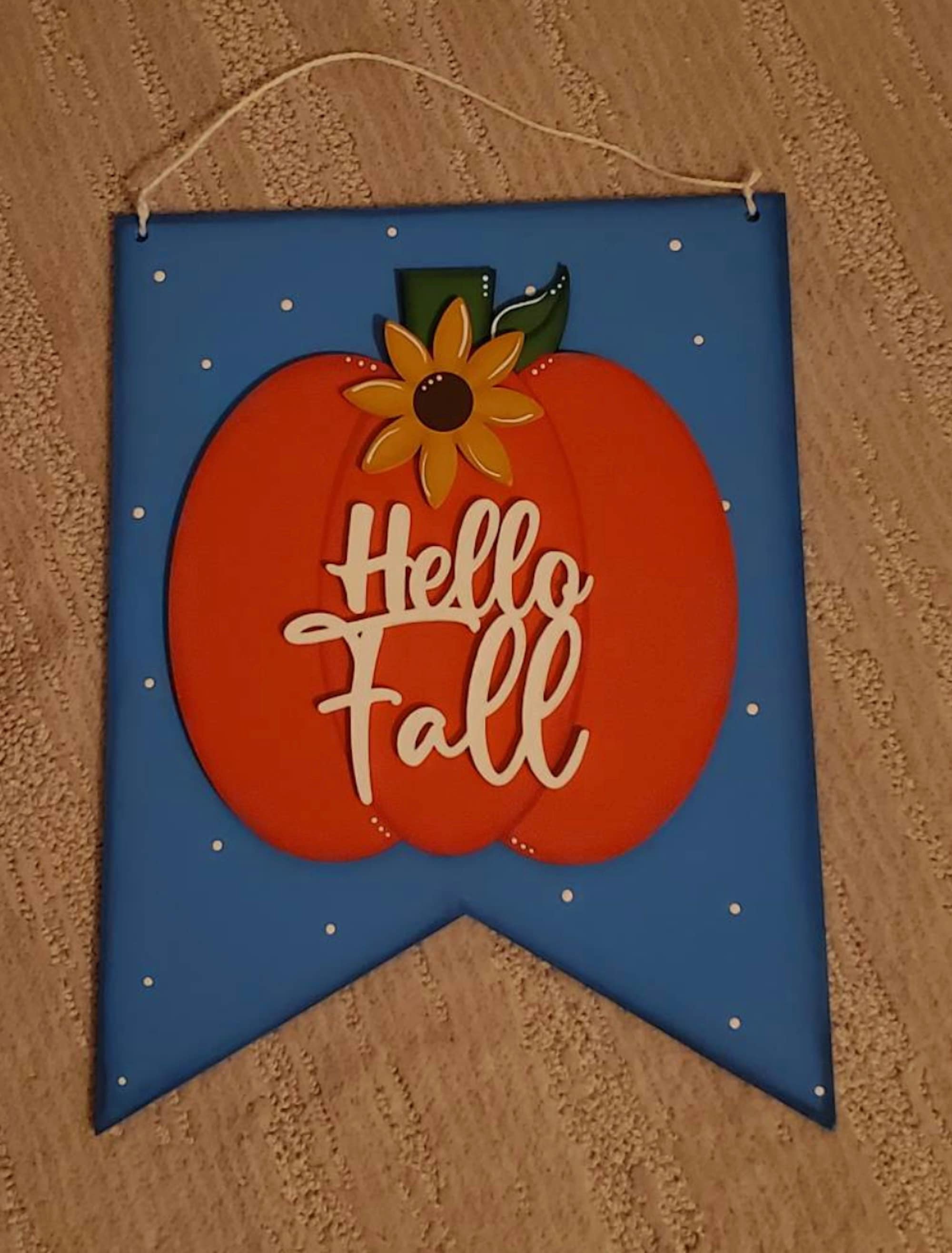 Hello Fall Display Pumpkin Display Hello Fall Banner - Etsy