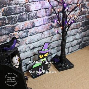 Black Cat DIY Shelf Sitter, Halloween DIY Decor, Cat Painting Craft ...