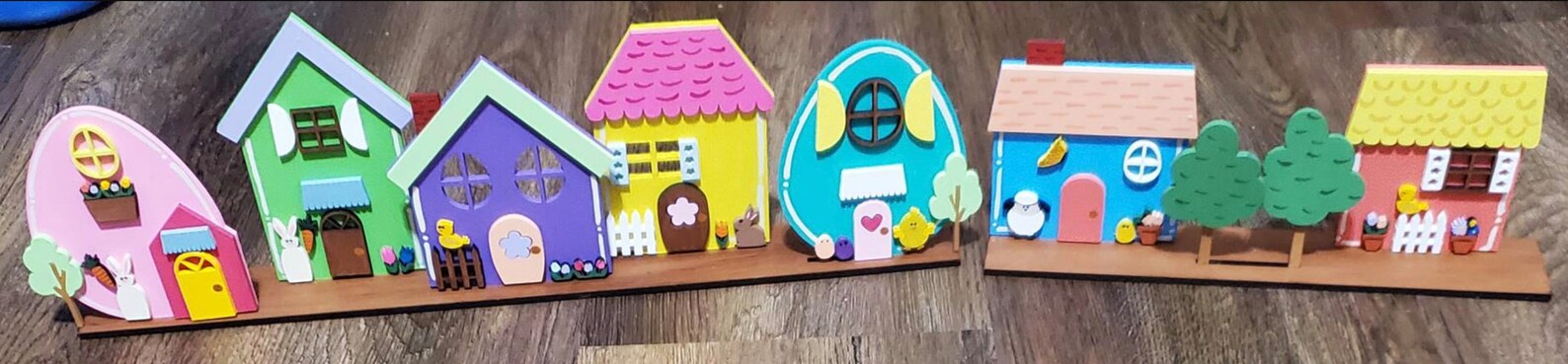 Easter Houses DIY Centerpiece, Easter House Row Craft Kit, Easter House ...