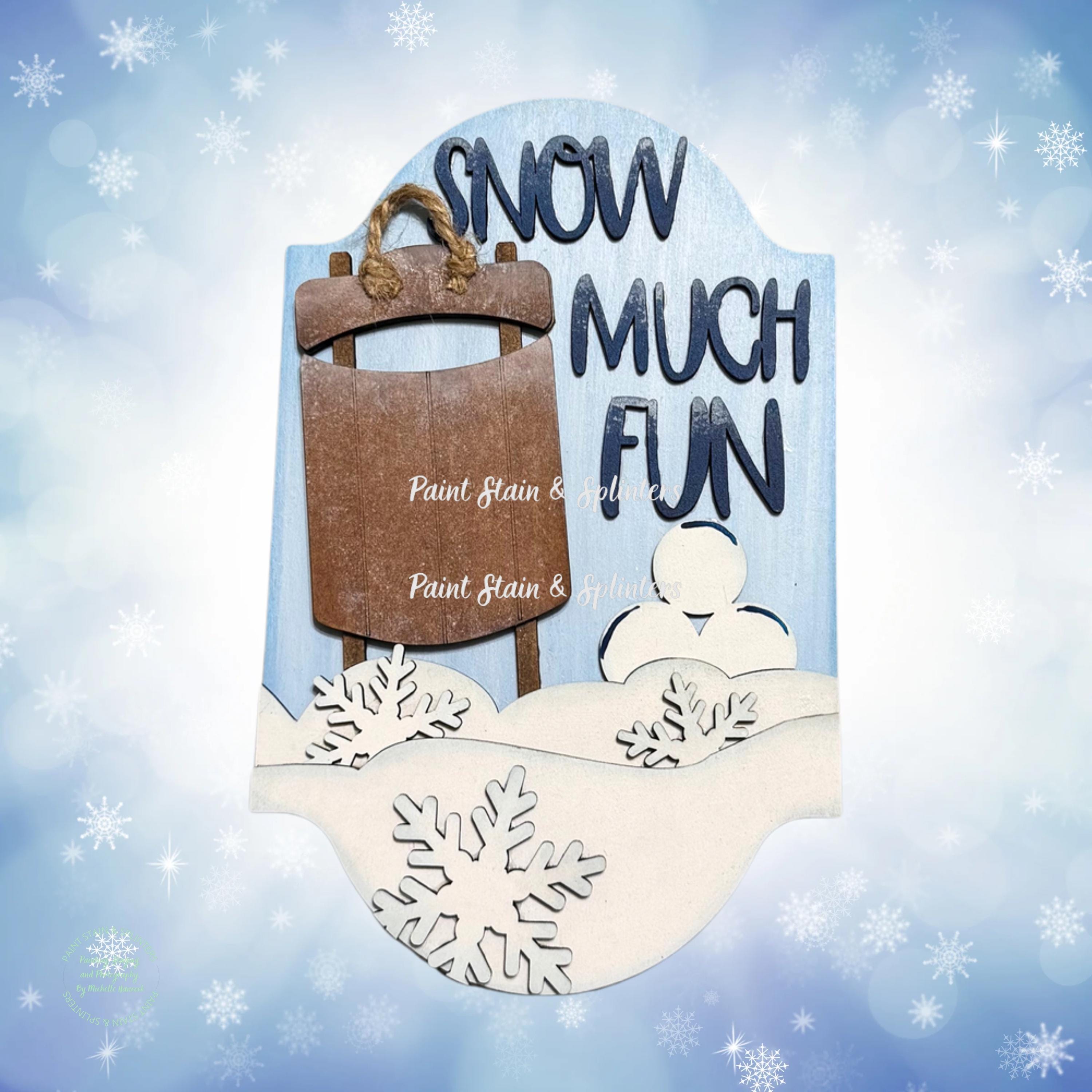 Artist Easel Winter Snow Much Fun DIY Insert, Interchangeable Artist ...