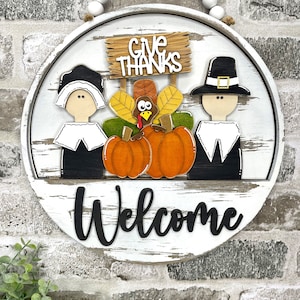 FMHS Pilgrim Give Thanks DIY Farmhouse Sign, Thanksgiving Sign Insert ...