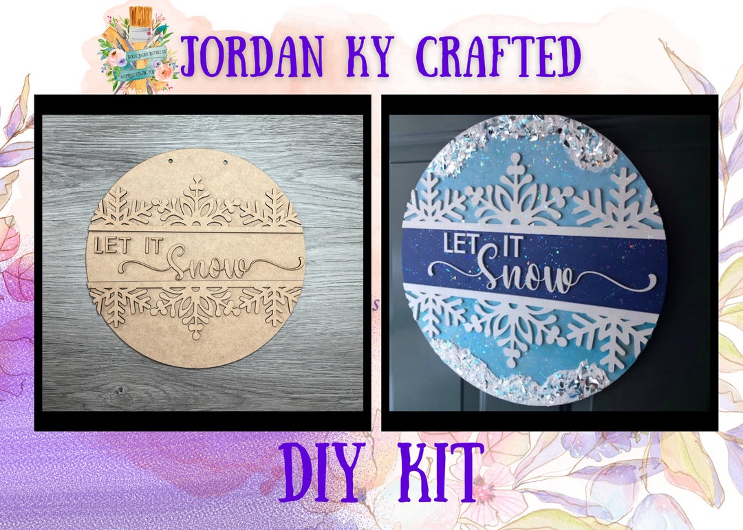 Let It Snow Door Hanger, Winter Door Hanger, DIY Door Hanger, Snowflake ...