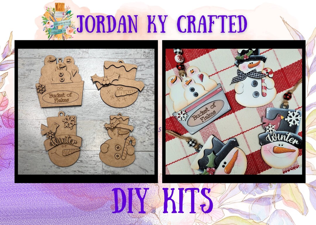 Frosty Winter DIY Snowmen Ornaments, Bucket of Flakes, Winter Fantasia ...