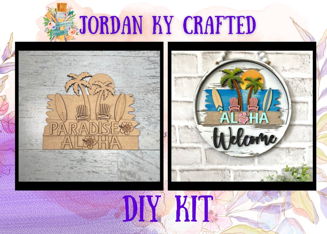 Tropical Insert, Paradise Sign, Welcome Sign, Easy Painting Craft ...