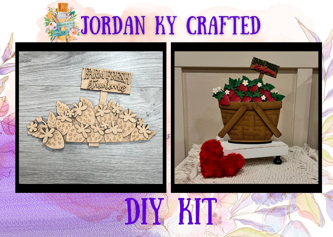 Strawberry DIY Basket Insert, Fruit Flower Basket, Strawberry Kit ...