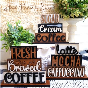 Coffee Word Stacker, Word Stack Base, DIY Latte Word Decor, Mocha Word ...