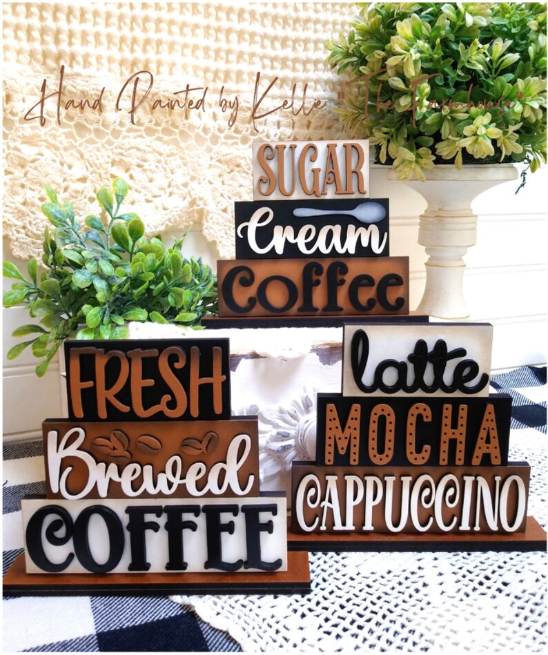 Coffee Word Stacker, Word Stack Base, DIY Latte Word Decor, Mocha Word ...