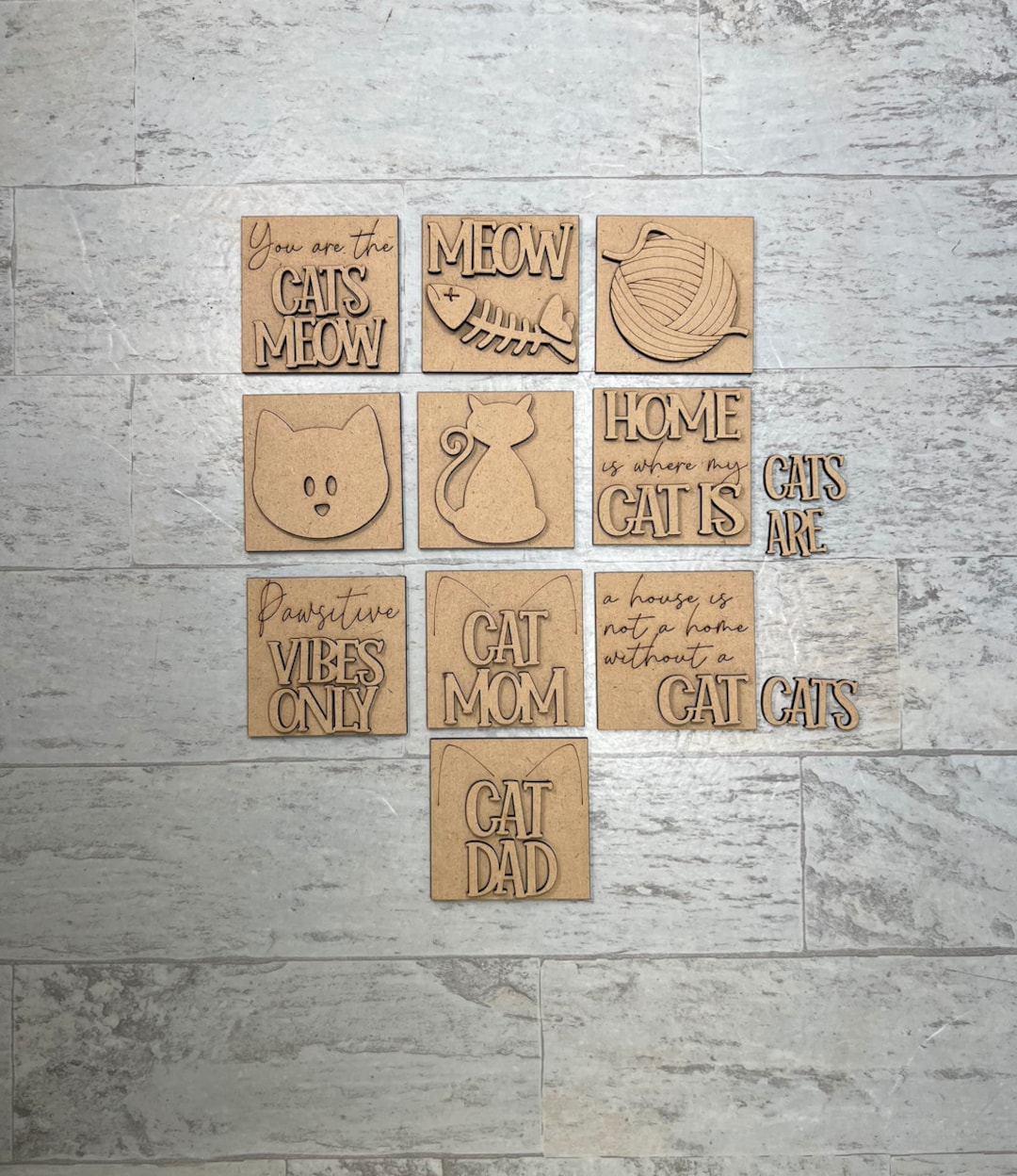 Mini Cat Tiles, Cats Meow Inserts, Leaning Ladder Mini Tiles, Pet DIY ...