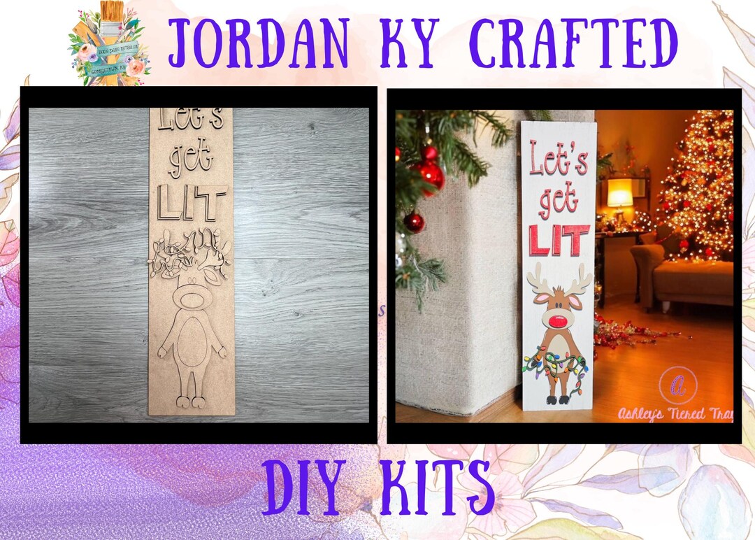 Git Lit Reindeer DIY Porch Leaner, Christmas Porch Leaner, Seasonal ...