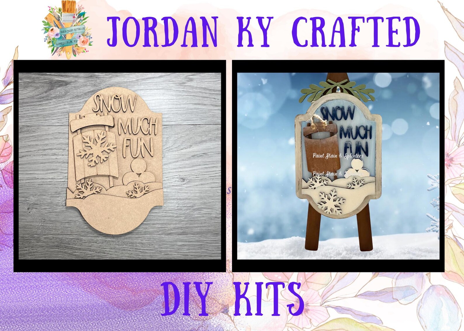 Artist Easel Winter Snow Much Fun DIY Insert, Interchangeable Artist ...