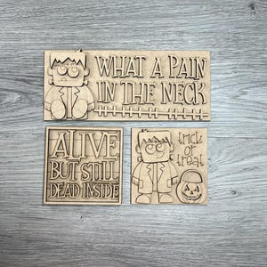 Frankenstein DIY Ladder Tiles, Halloween Ladder Inserts, Halloween ...