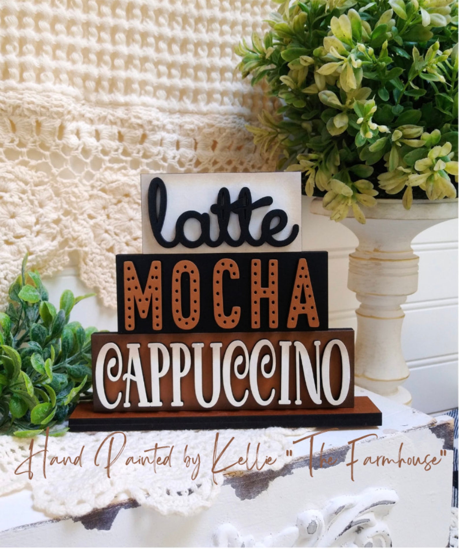 Coffee Word Stacker, Word Stack Base, DIY Latte Word Decor, Mocha Word ...