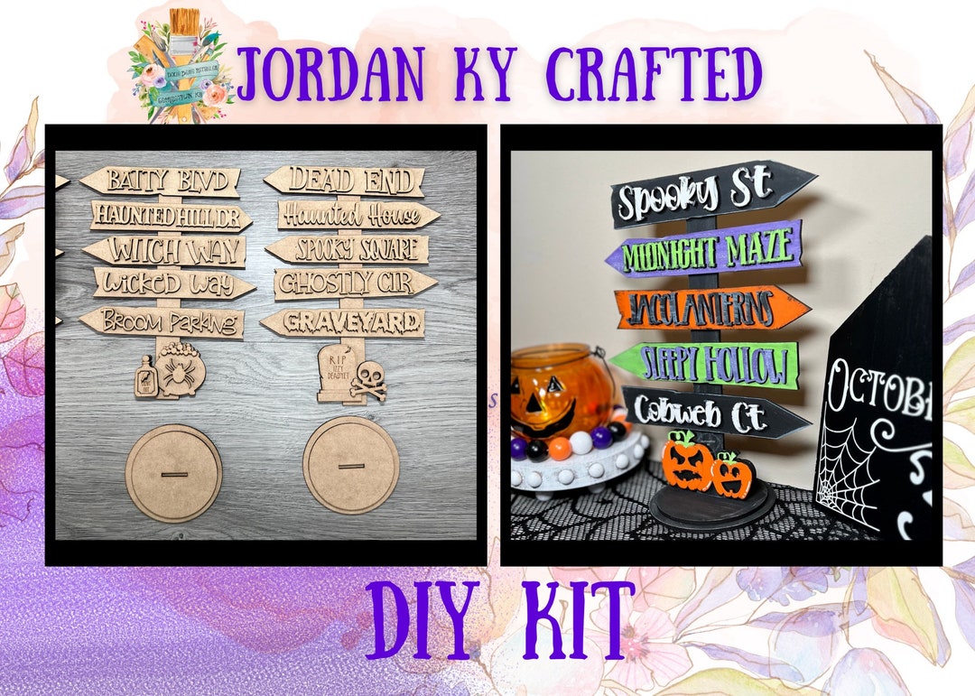 Halloween DIY Street Signs, Spooky Street Signs, DIY Arrow Sign Kit ...