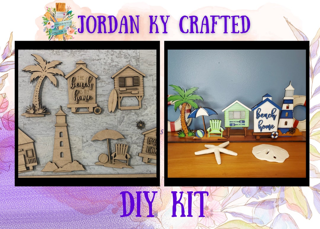 Beach Houses DIY Centerpiece, Oceanfront Craft Kit, Lighthouse Shelf ...