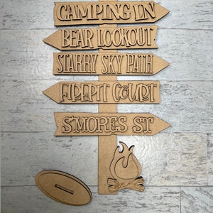Camping Street Signs, DIY Arrow Sign Kit, Camping Craft Sign, DIY ...