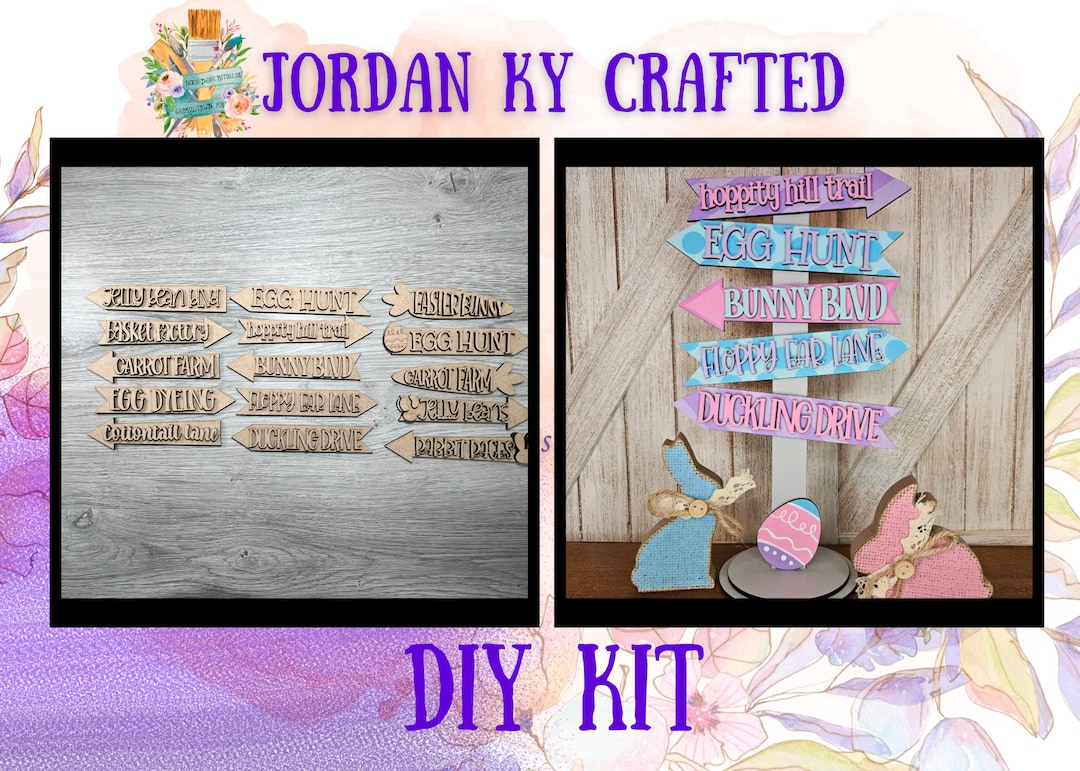 Easter DIY Street Signs, Bunny Street Signs, DIY Arrow Sign Kit, Easter ...