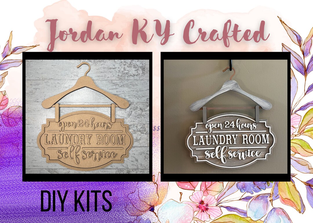 Laundry Room Sign, Laundry Hanger, Self Service Laundry Sign, DIY ...