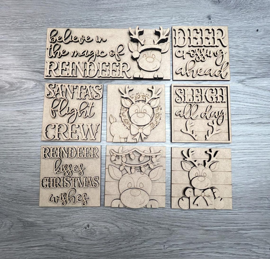 4.25" Tile Christmas Reindeer DIY Insert - Etsy