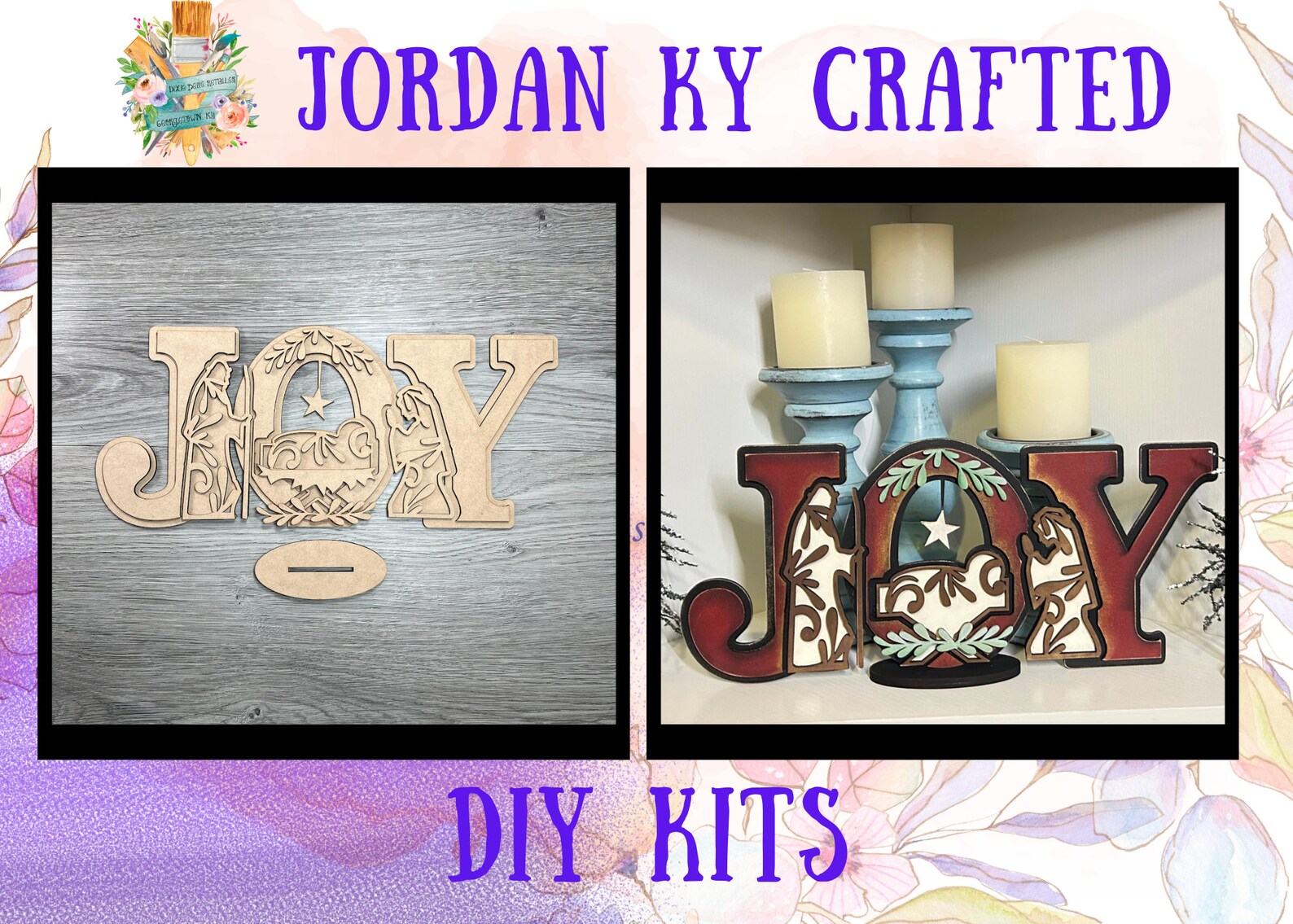 JOY Nativity DIY Shelf Sitter, DIY Jesus Display, Away in a Manger ...